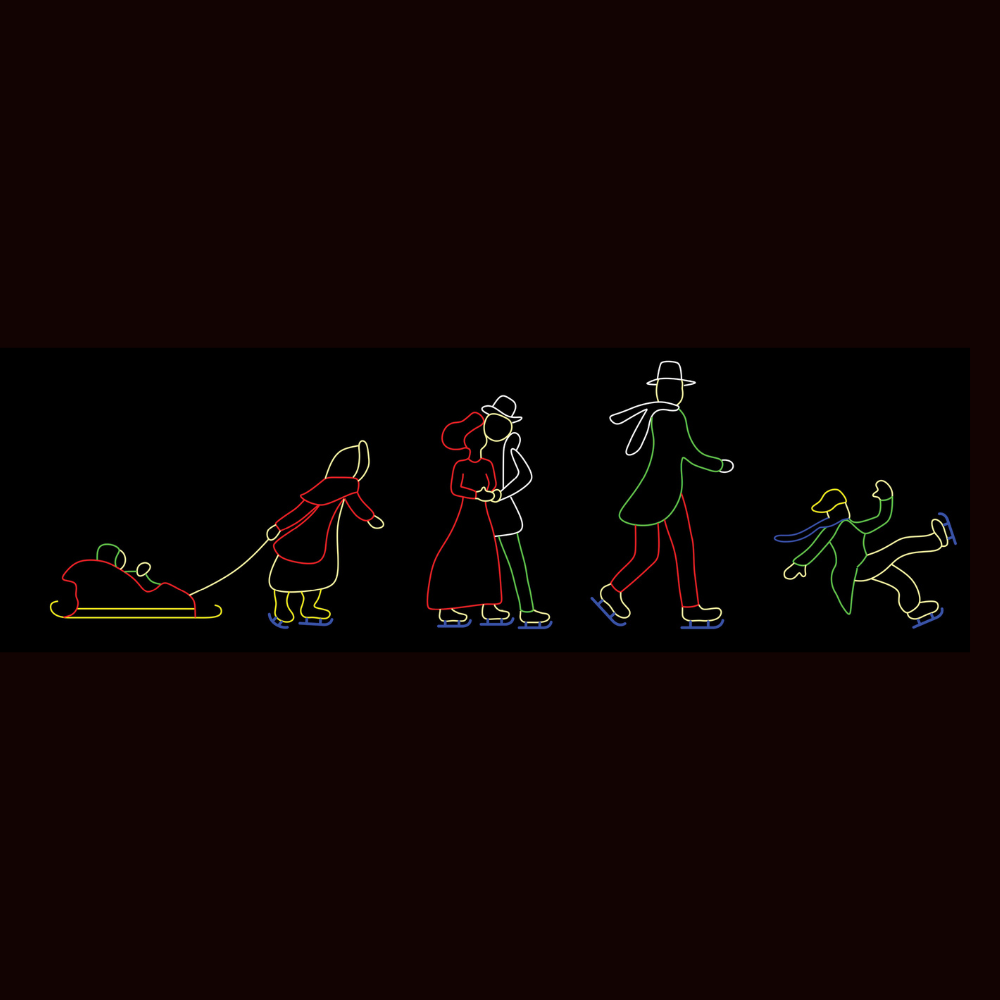 Skating Family 2D Rope Light Display – Dekra Lite Store